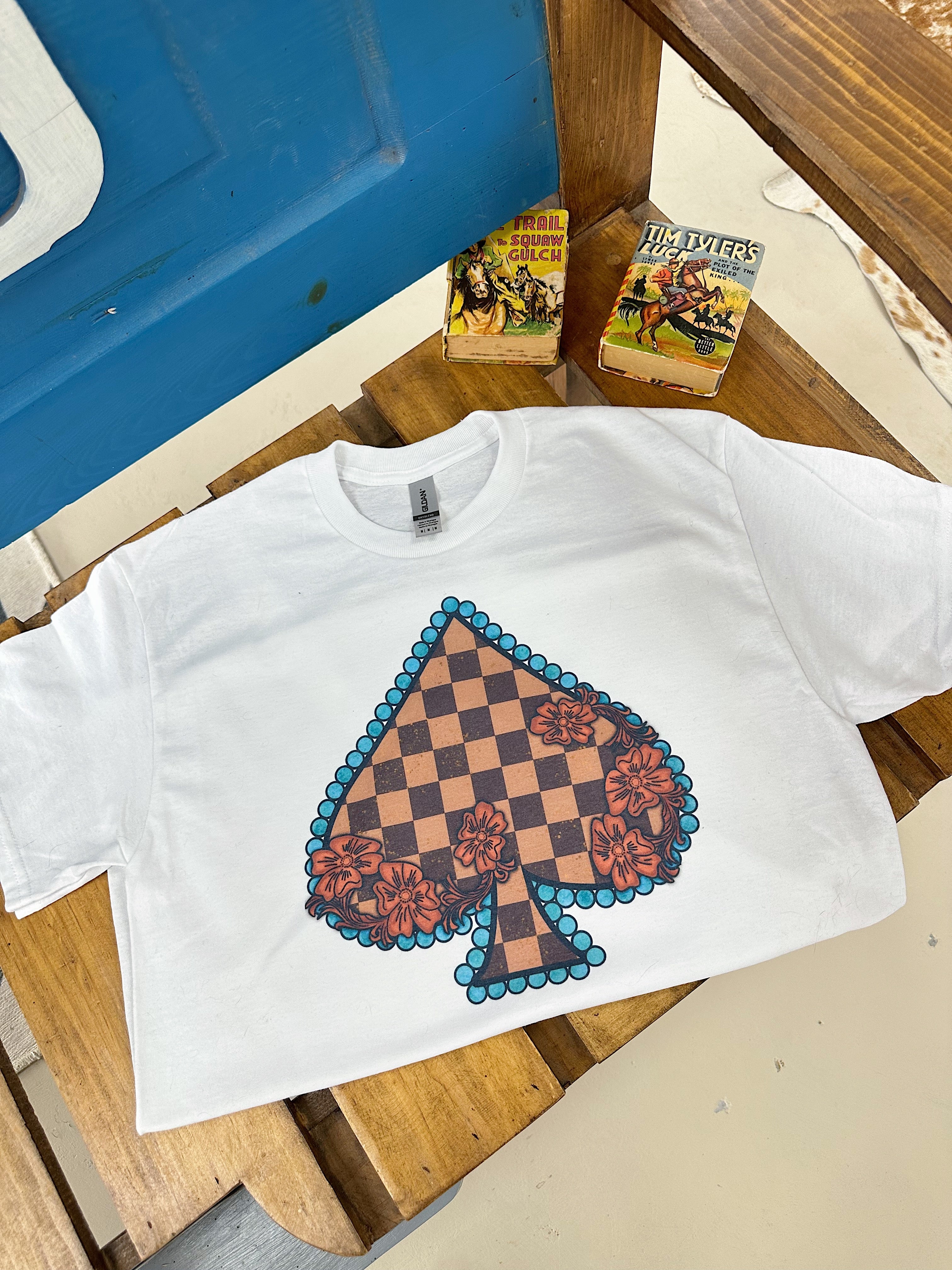 Checkered Spade TEE or CREWNECK – Gunpowder and Glam Boutique