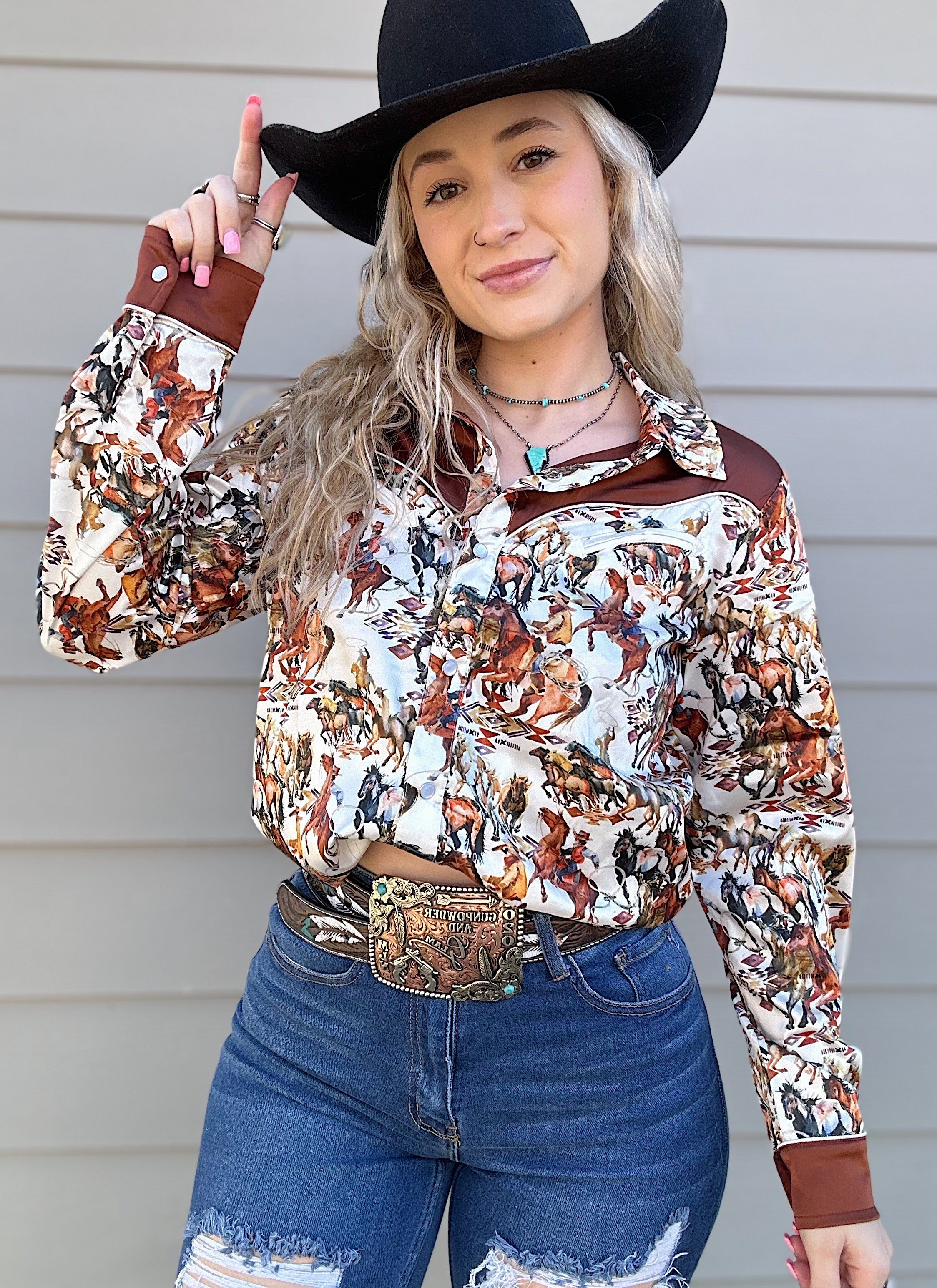 The Buckaroo Pearl Snap – Gunpowder and Glam Boutique